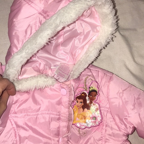 Disney | Jackets & Coats | Disney 2t Girl Pink Princess Puffer Jacket ...
